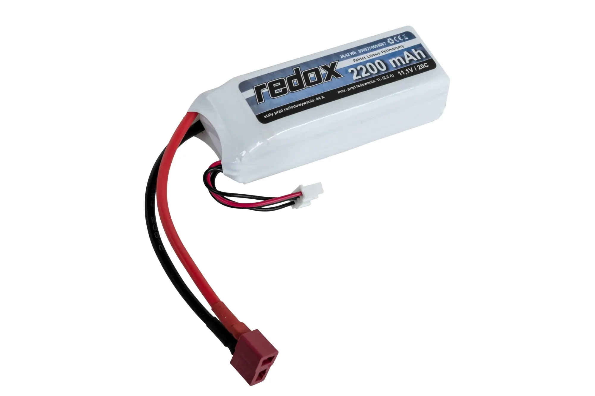 Redox 2200 mAh 11.1V 20C SC Dean LiPo battery – airsoft, ASG, militaria