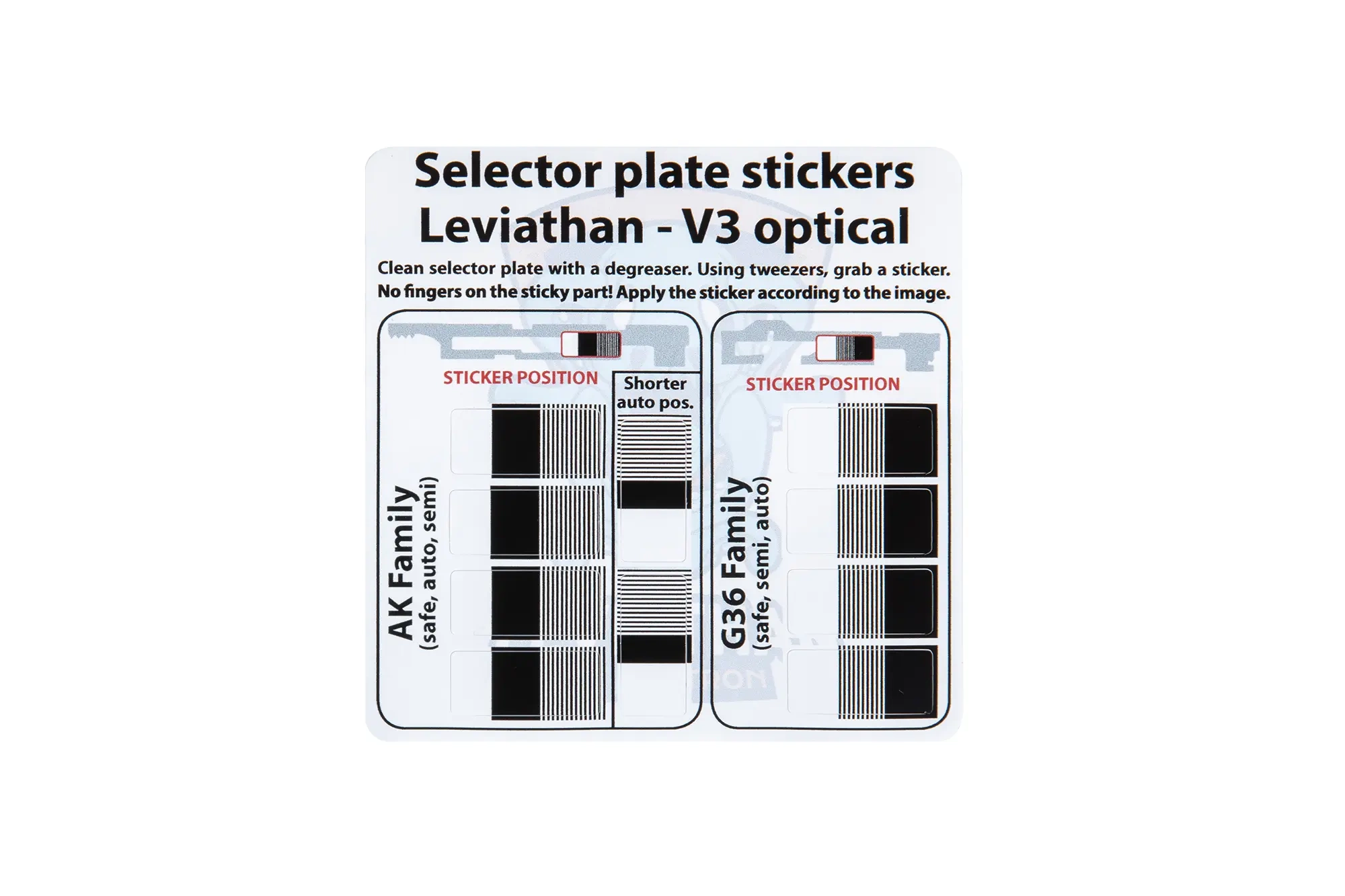 Jefftron Leviathan V3 Optical ETU selector sticker set – airsoft, ASG ...