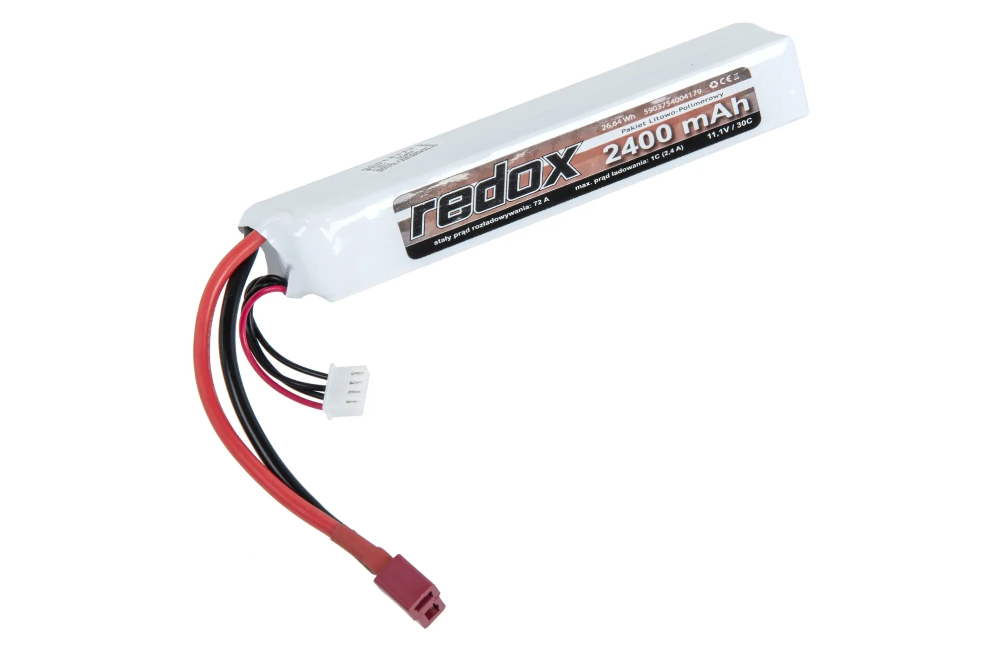 Li-Po Redox 2400 mAh 11.1V 30C SC Dean battery – airsoft, ASG, militaria